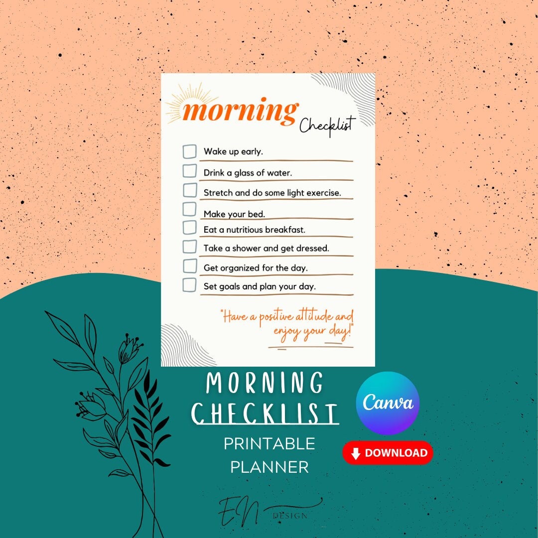 Aesthetic Morning Routine Checklist Planner Good Notes Ipad Calendar