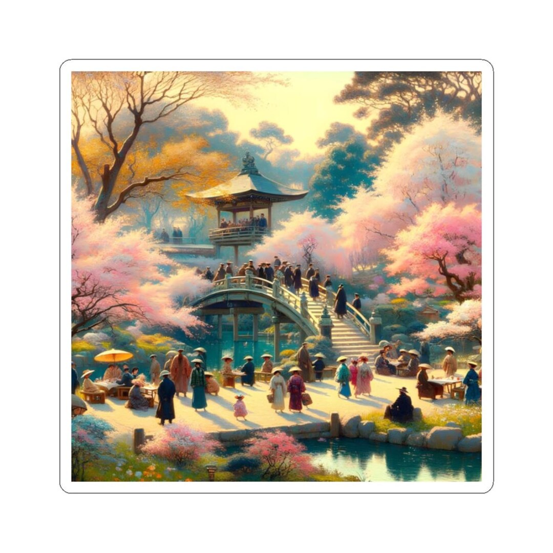 Japanese Sticker Garden Sticker Sakura Decal Traditional Japanese Art ...