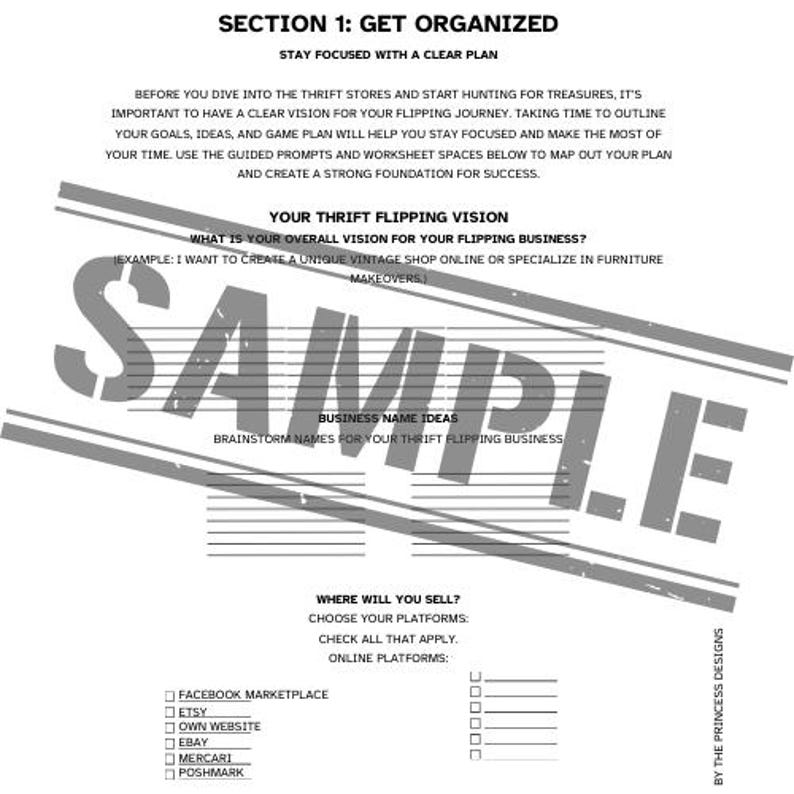 Thrift Flipping Workbook Reseller Planner Vintage Reselling Guide ...