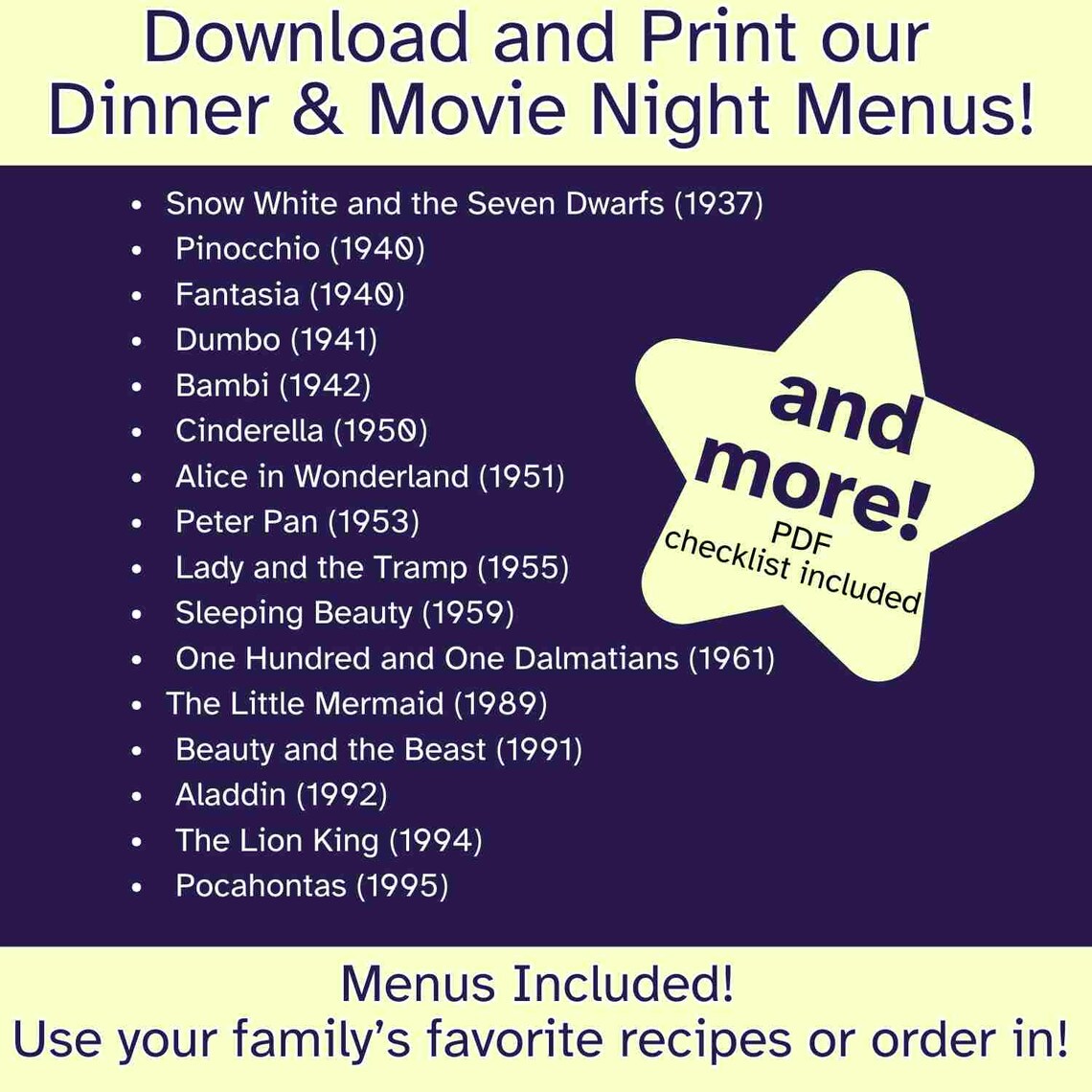 52 Easy Dinner and Movie Night for Family a Magical Year of Fun ...