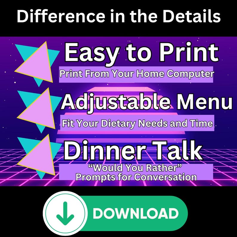 52 Dinner and Movie Night 80s & 90s Version Printable List for Themed ...