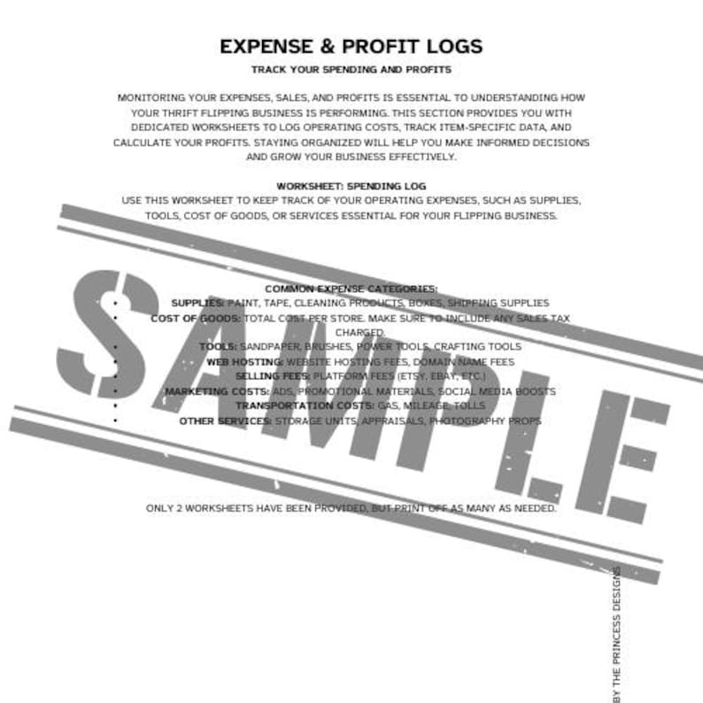 Thrift Flipping Workbook Reseller Planner Vintage Reselling Guide ...