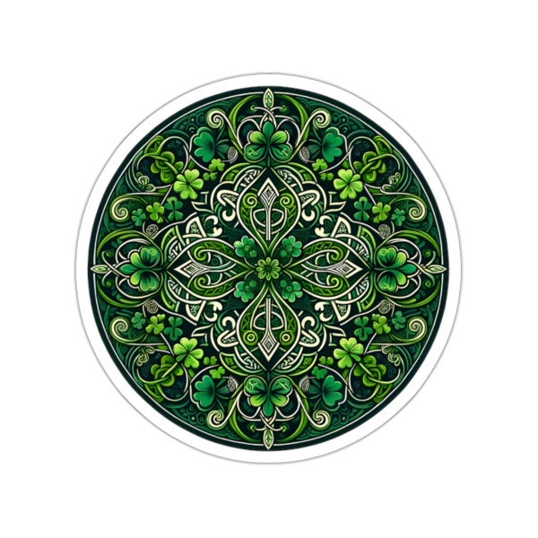 Rich Green Trinity Knot Stained Glass Window Cling to Celebrate Saint ...
