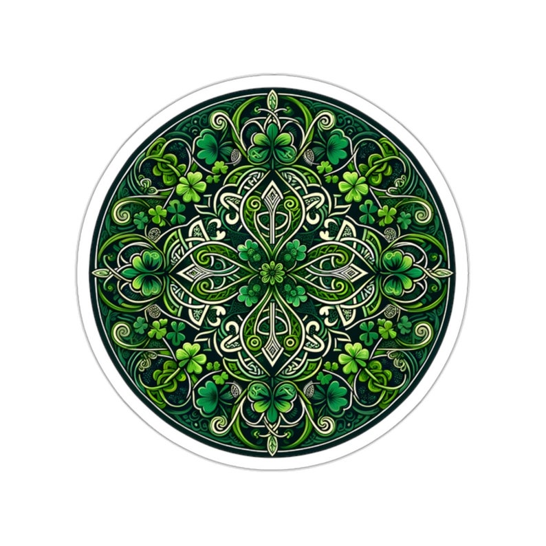 Celtic Knot Shamrock Sticker Irish Heritage Mandala Decal for Journal Laptop St Patricks Day ...