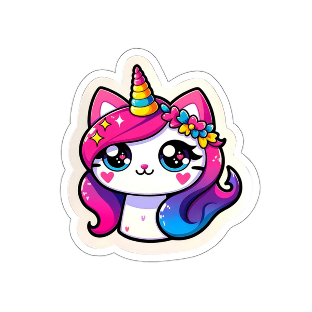 Kittycorn Sticker Magical Cat Unicorn Decal Enchanted Kitty Unicorn ...