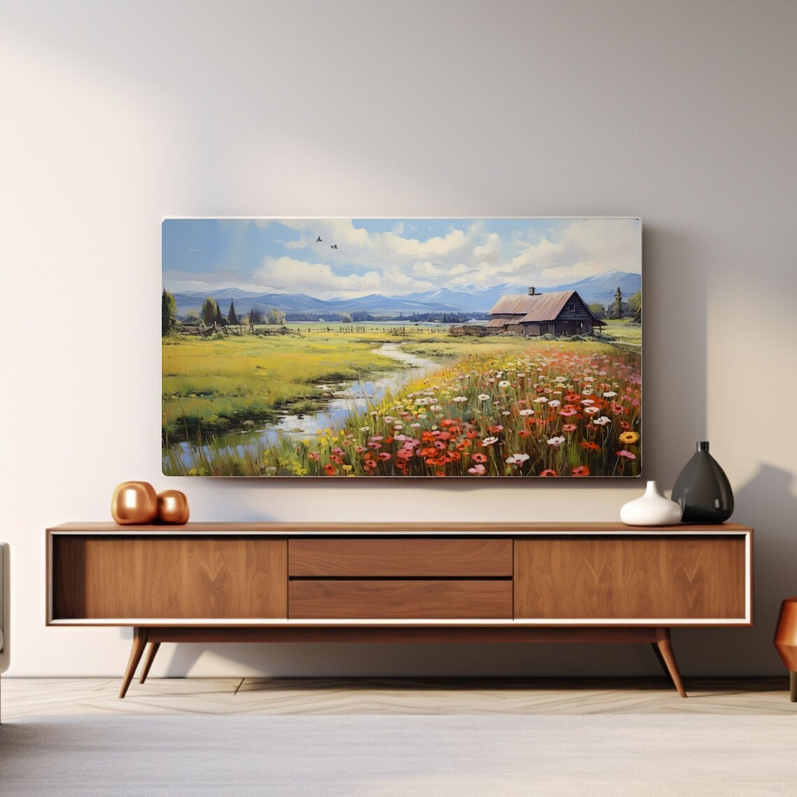 Countryside TV Art, Samsung Frame Tv Art, Rustic Barn Frame Tv Art ...