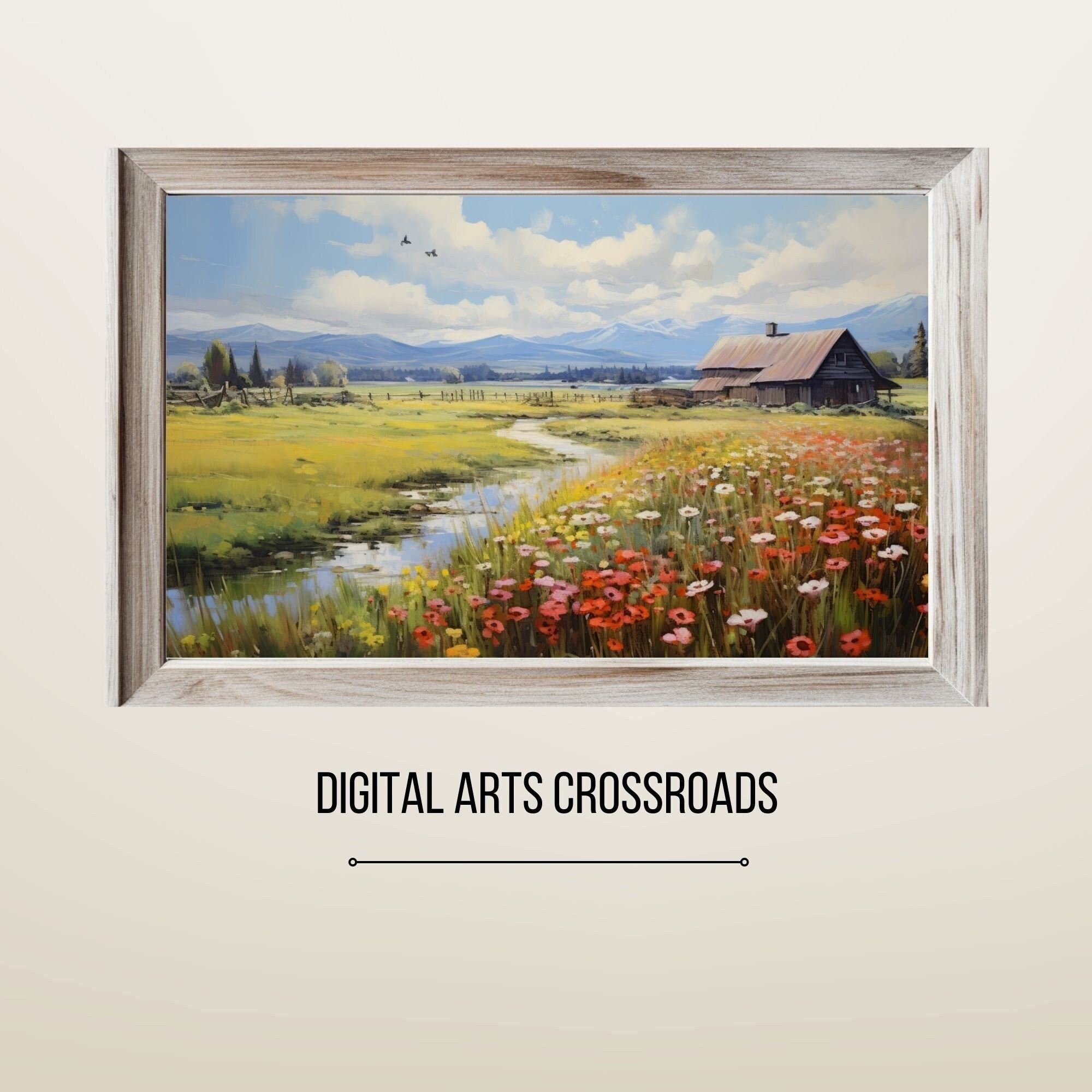 Countryside TV Art, Samsung Frame Tv Art, Rustic Barn Frame Tv Art ...
