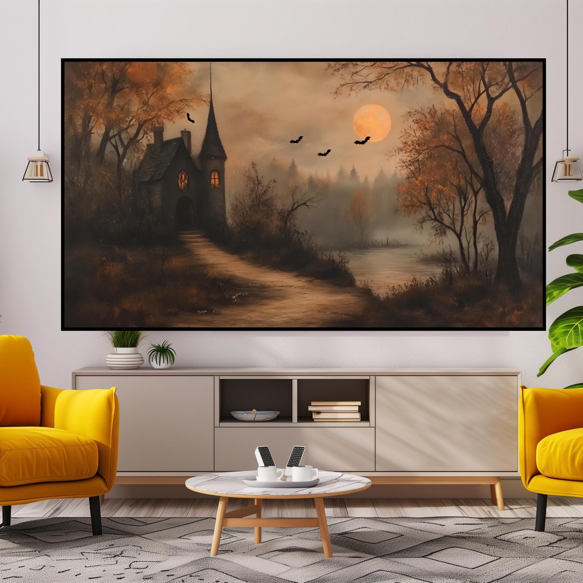 Haunted House Frame TV Art: Spooky Lake Scene (digital Download) - Etsy