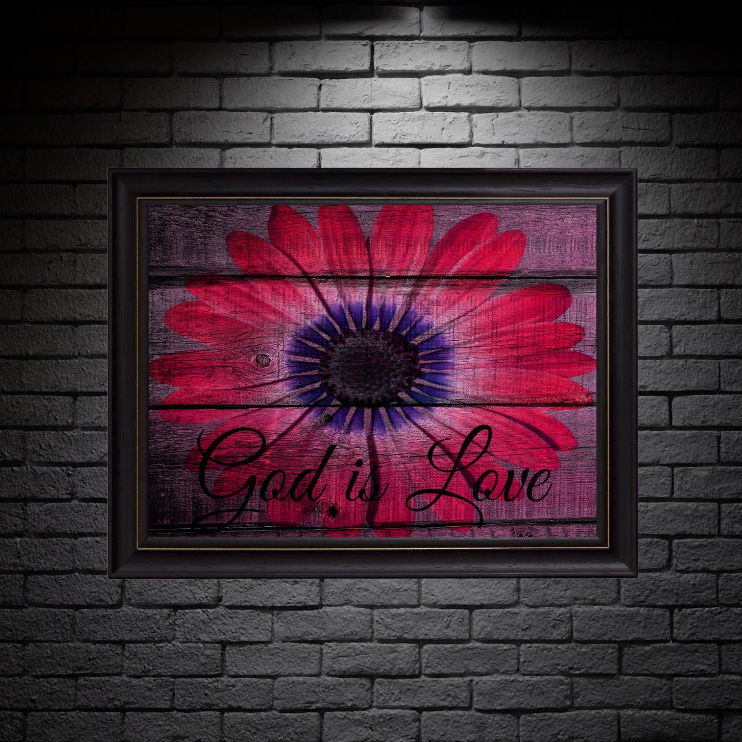 God is Love Printable Digital Download Christian Faith Wall Art Quotes ...