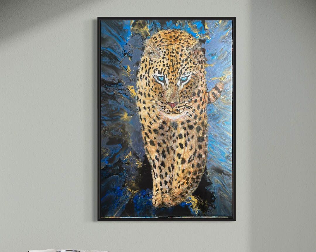 Leopard Acrylic Paintings, Canvas Acrylic Wildlife Paintings, Leopard ...