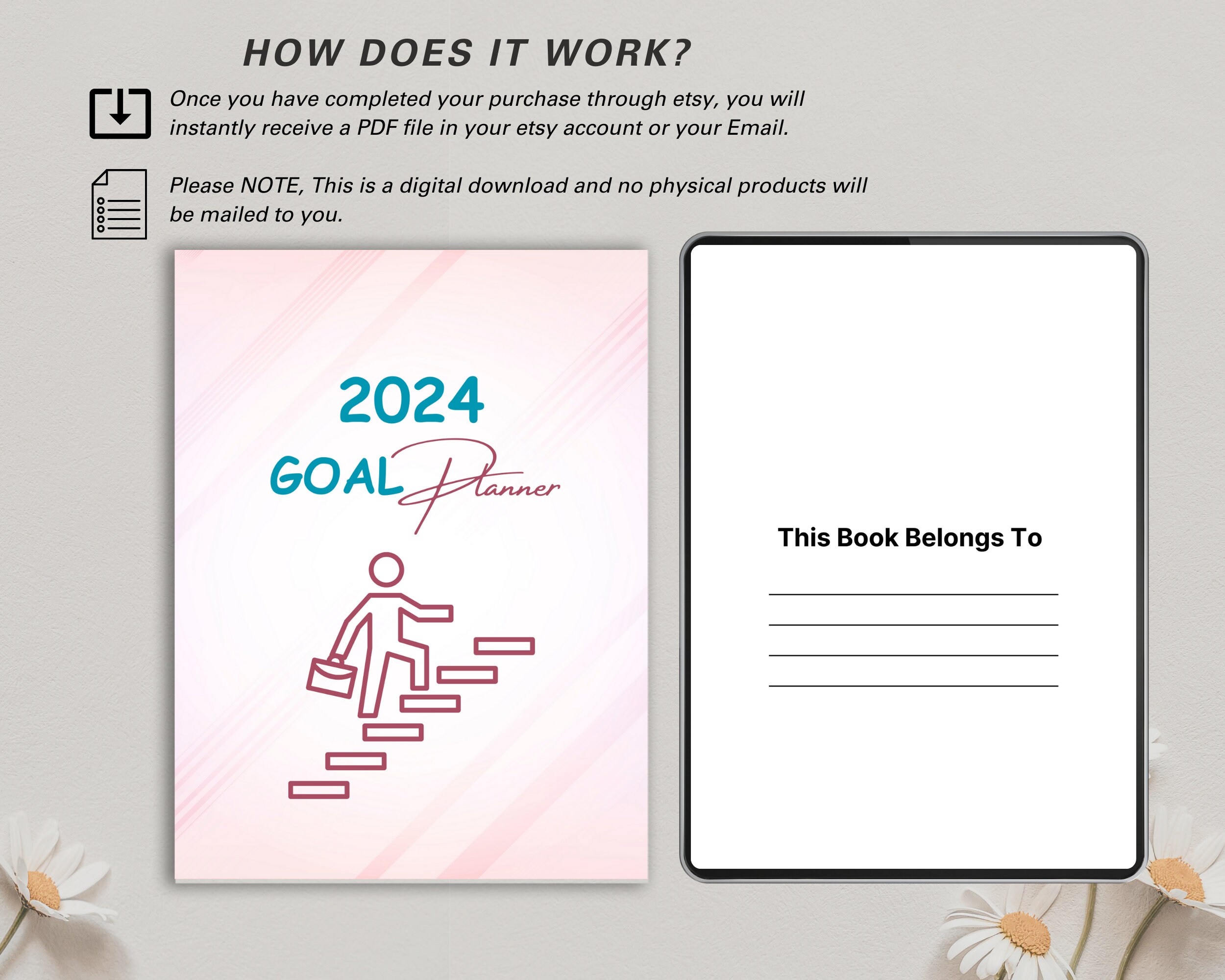2024 Goal Planner, Personalized Productivity Planner, Digital Organizer ...