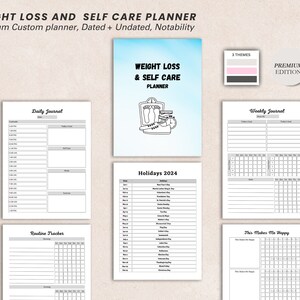 2024 Weight Loss and Self Care Planner, Weight Loss Planner, Weight ...