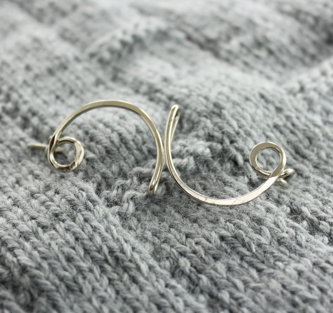 Minimalist Swirl Shawl Pin, Silver Shawl Pin, Safety Shawl Pin, Metal ...