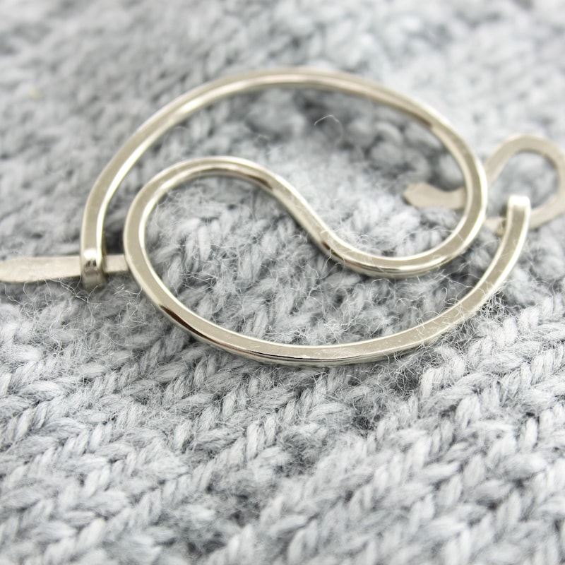 Silver Shawl Pin - Etsy