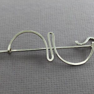Minimalist Swirl Shawl Pin With Secure Closure, Silver Shawl Pin ...