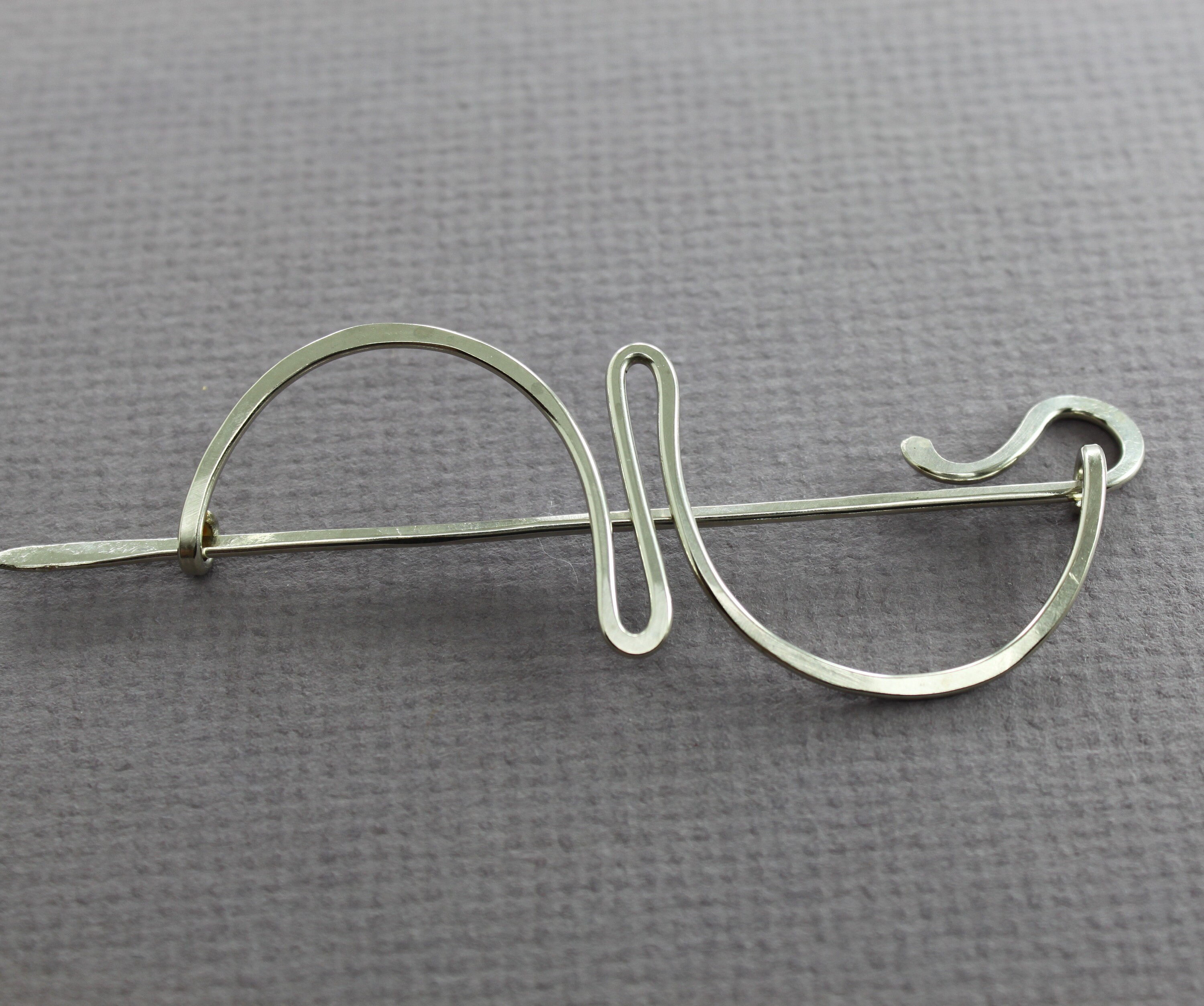 Minimalist Swirl Shawl Pin With Secure Closure, Silver Shawl Pin ...