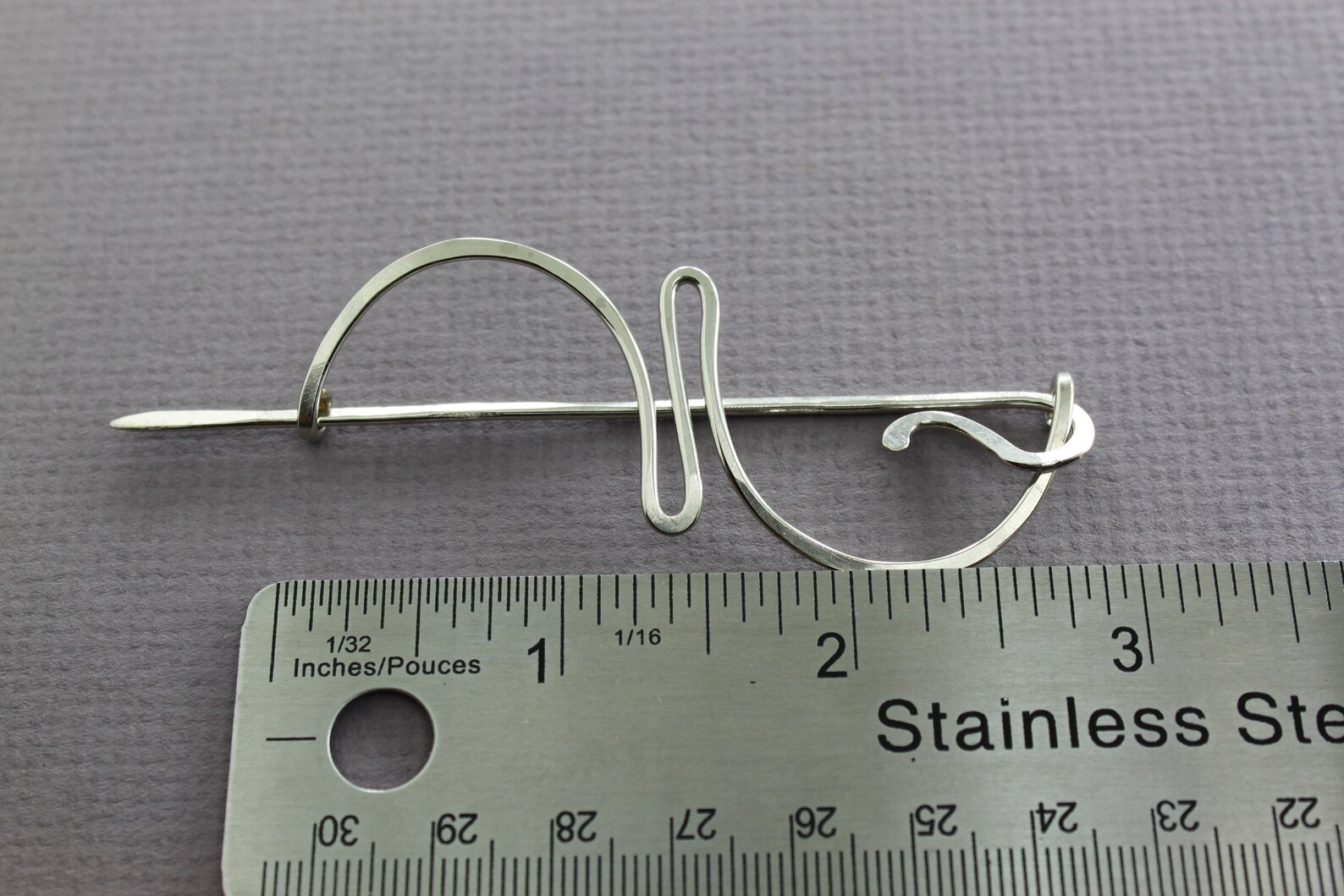 Minimalist Swirl Shawl Pin With Secure Closure, Silver Shawl Pin ...