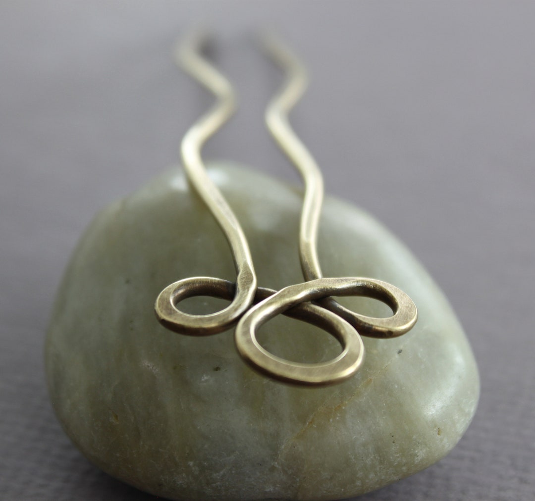 Antique Brass Celtic Hair Fork: Minimalist Hair Pin - Etsy