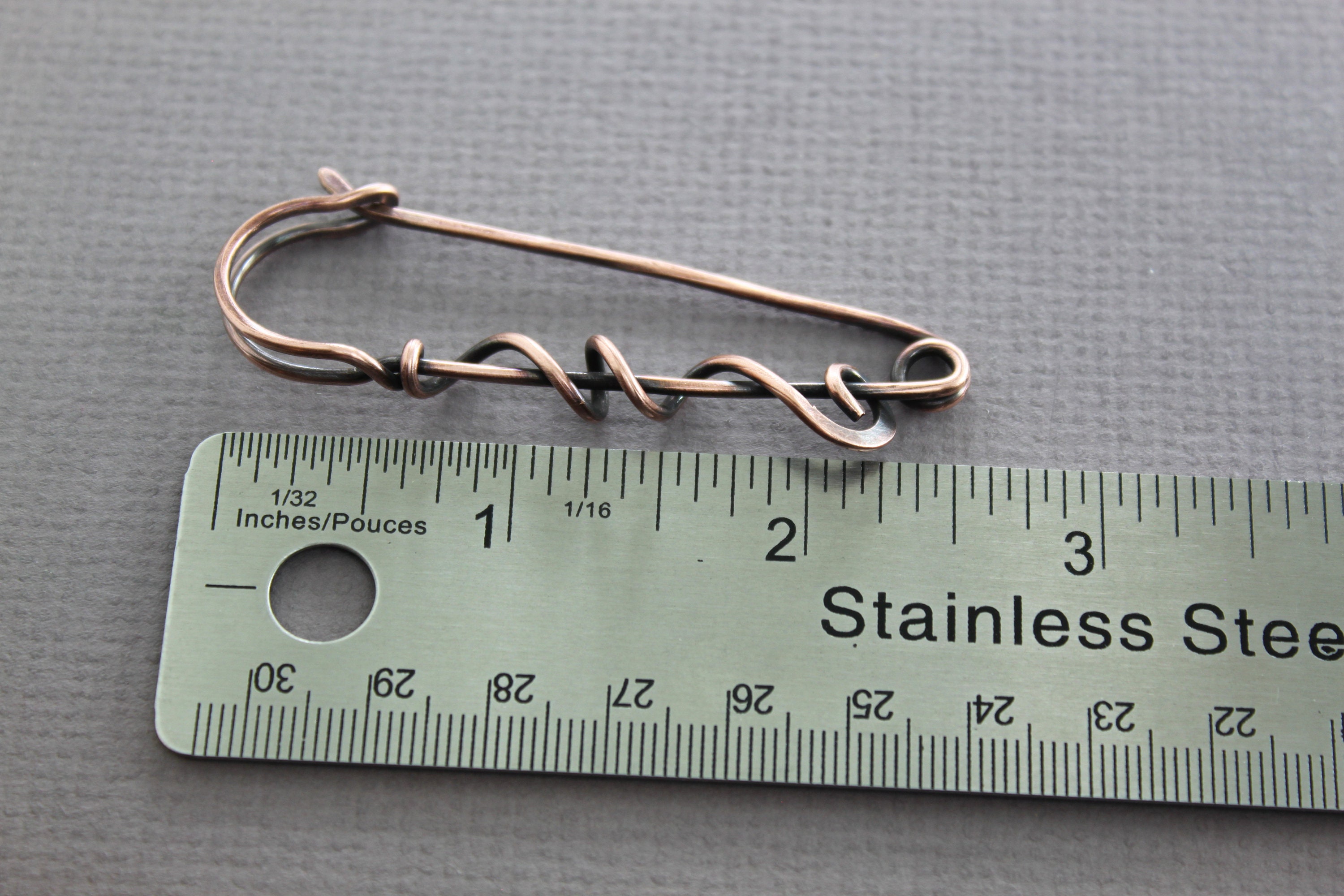 Spiral Safety Shawl Pin, Minimalist Shawl Pin, Copper Shawl Pin, Metal ...