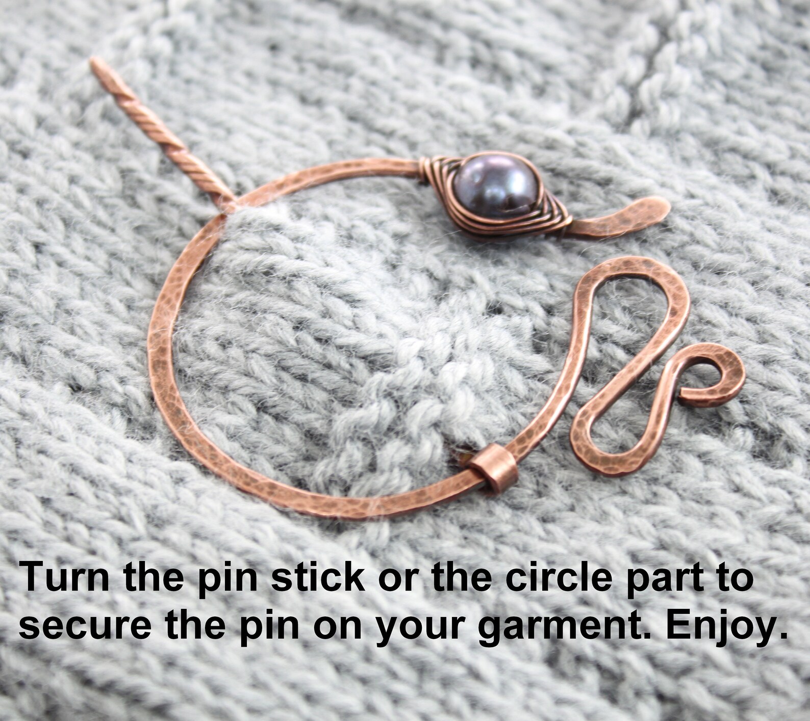 Penannular Metal Shawl Pin With Lavender Lampwork Glass, Lampwork Shawl ...