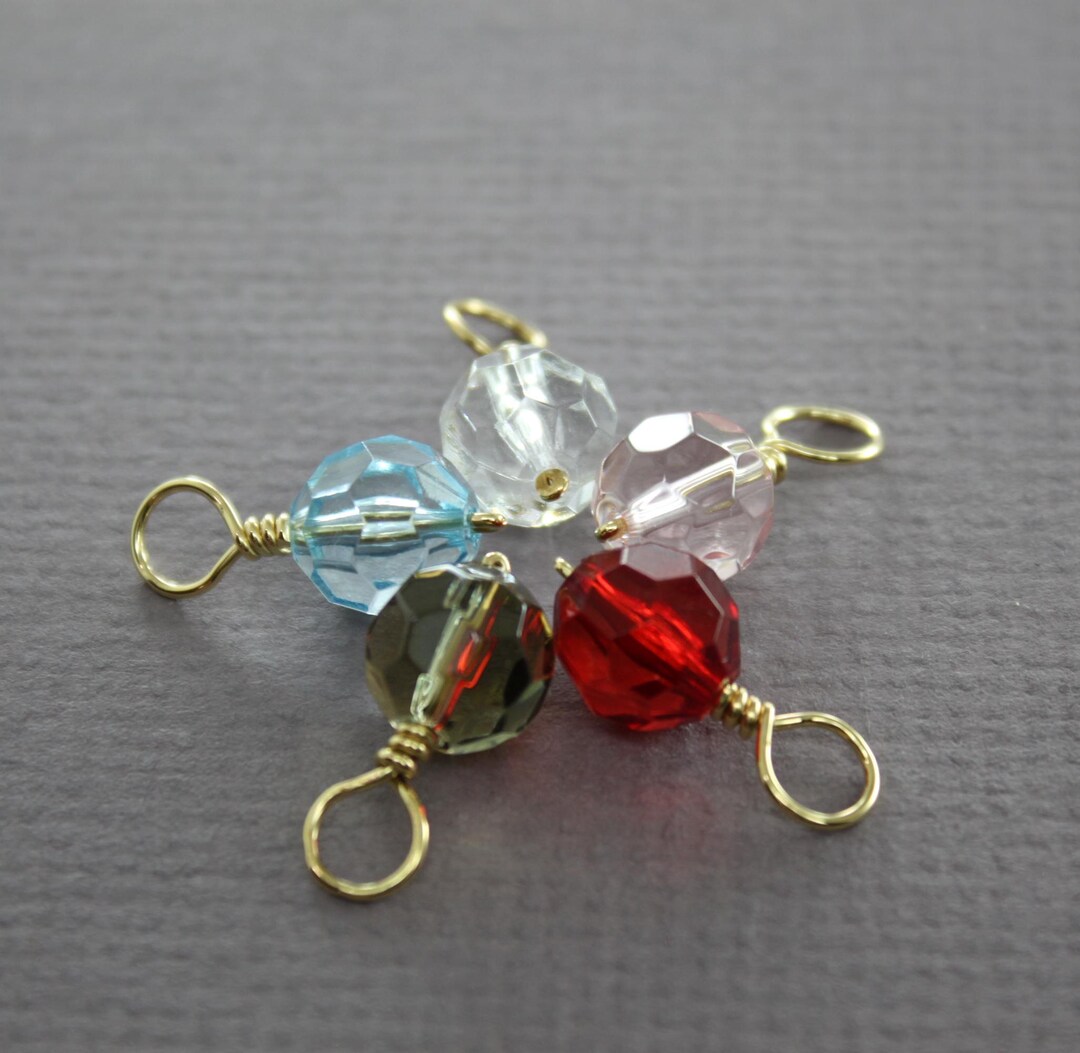 Beaded Knitting Stitch Markers: Acrylic Beads, Brass Wire - Set of 5 - Etsy