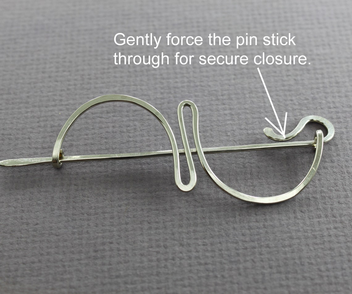 Minimalist Swirl Shawl Pin With Secure Closure, Silver Shawl Pin ...