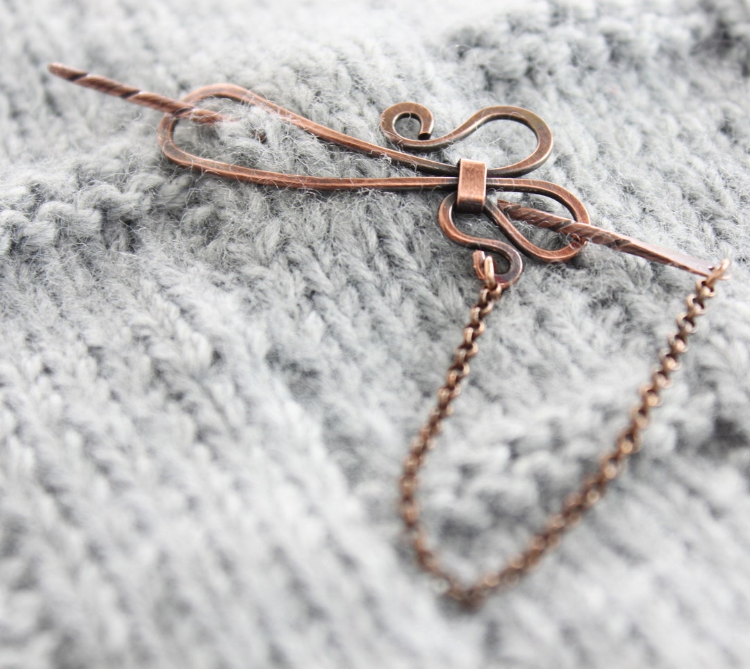 Small Paisley Copper Shawl Pin, Cardigan Clasp, Small Pin, Copper Scarf ...