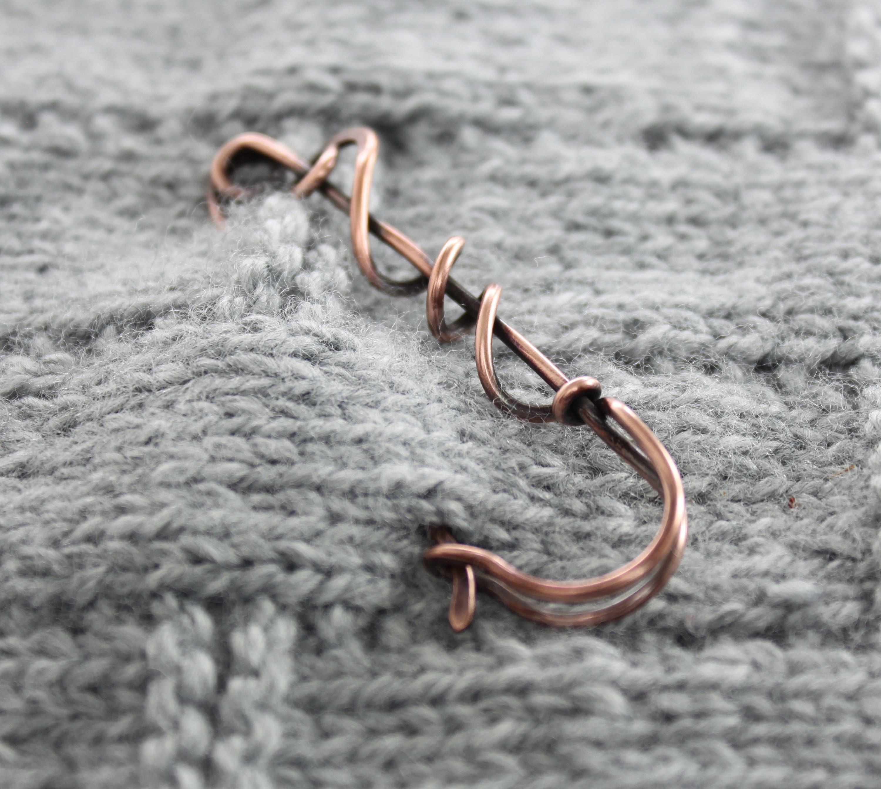 Spiral Safety Shawl Pin, Minimalist Shawl Pin, Copper Shawl Pin, Metal ...