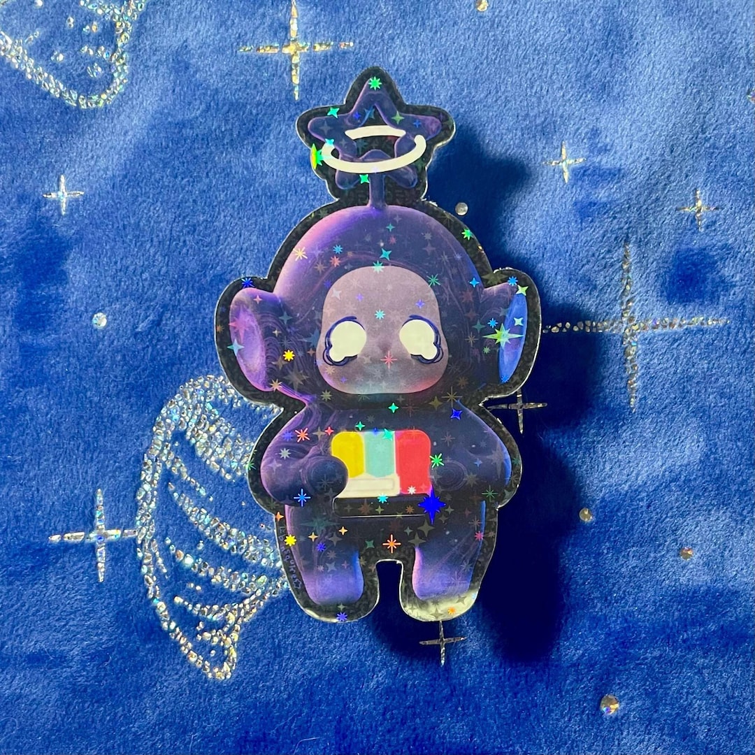 Spooky Nostalgic Teletubby Sparkle Holographic Weirdcore Sticker - Etsy