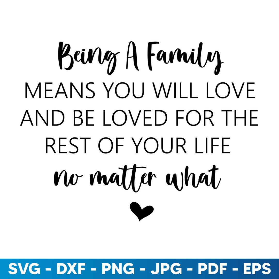 Being a Family Means You Will Love and Be Loved, Family Sign, Family ...