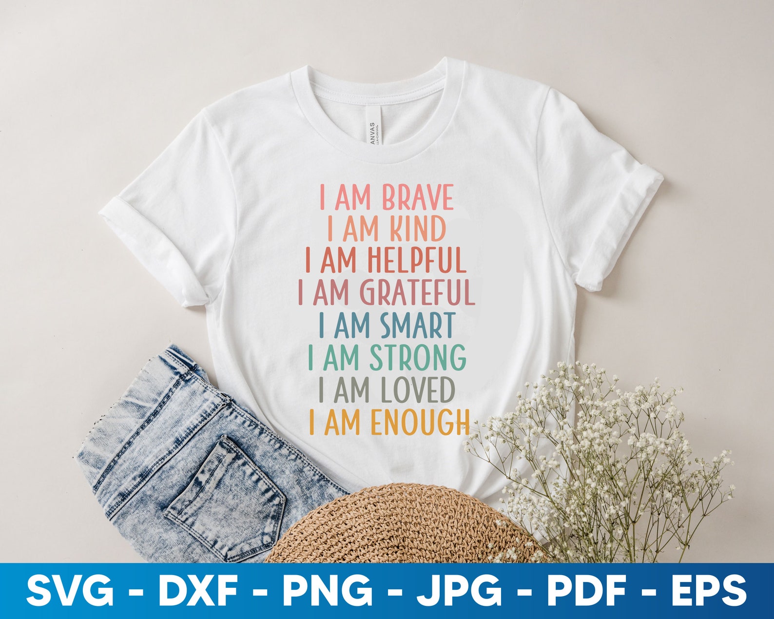 Affirmations for Kids, Classroom Svg, Motivational Quotes, I Am Kind I ...