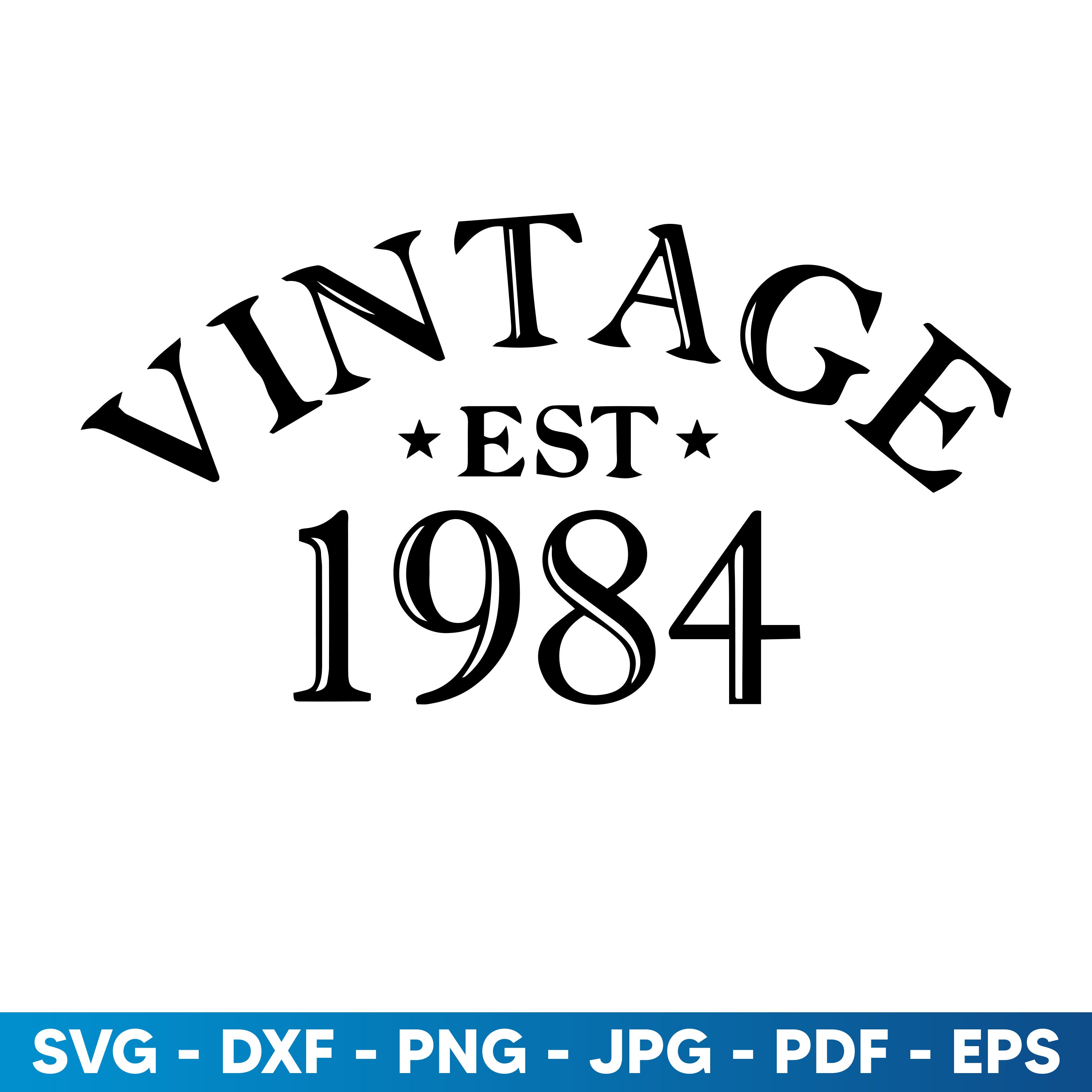 Vintage Est 1984 Svg, 40th Birthday Gifts for Women, 40th Birthday ...