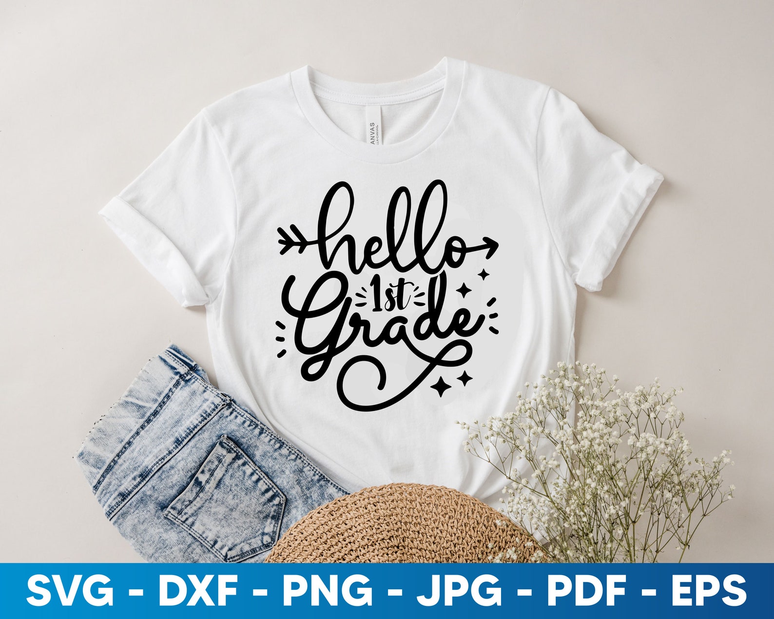 Hello First Grade Svg, First Grade Teacher, Back to School Shirt Svg ...