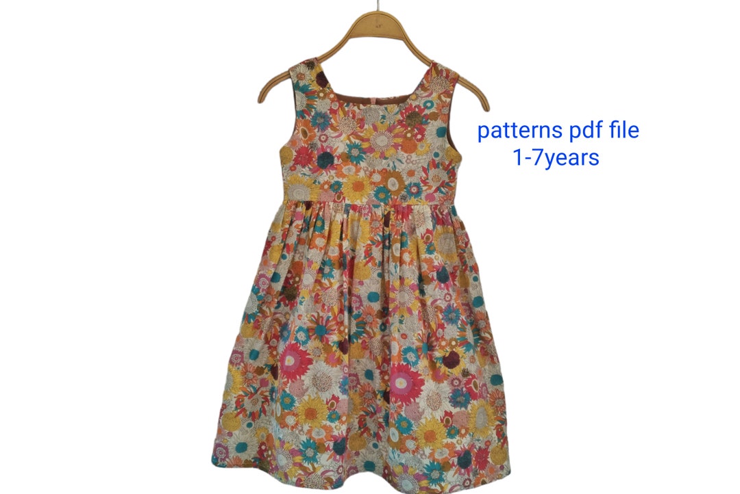 Girls Dress Sewing Pattern: Adorable Design, Sizes 1-7 Years (PDF ...