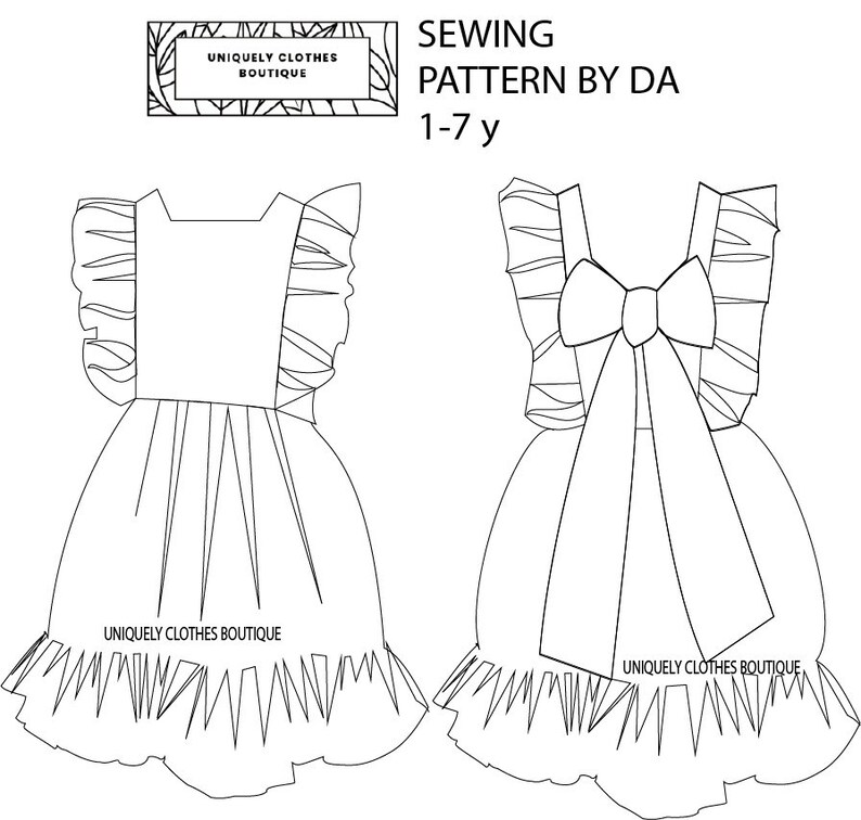 Adorable Girls Dress PDF Sewing Pattern - Sizes 1-7 Years, Dress Pdf ...