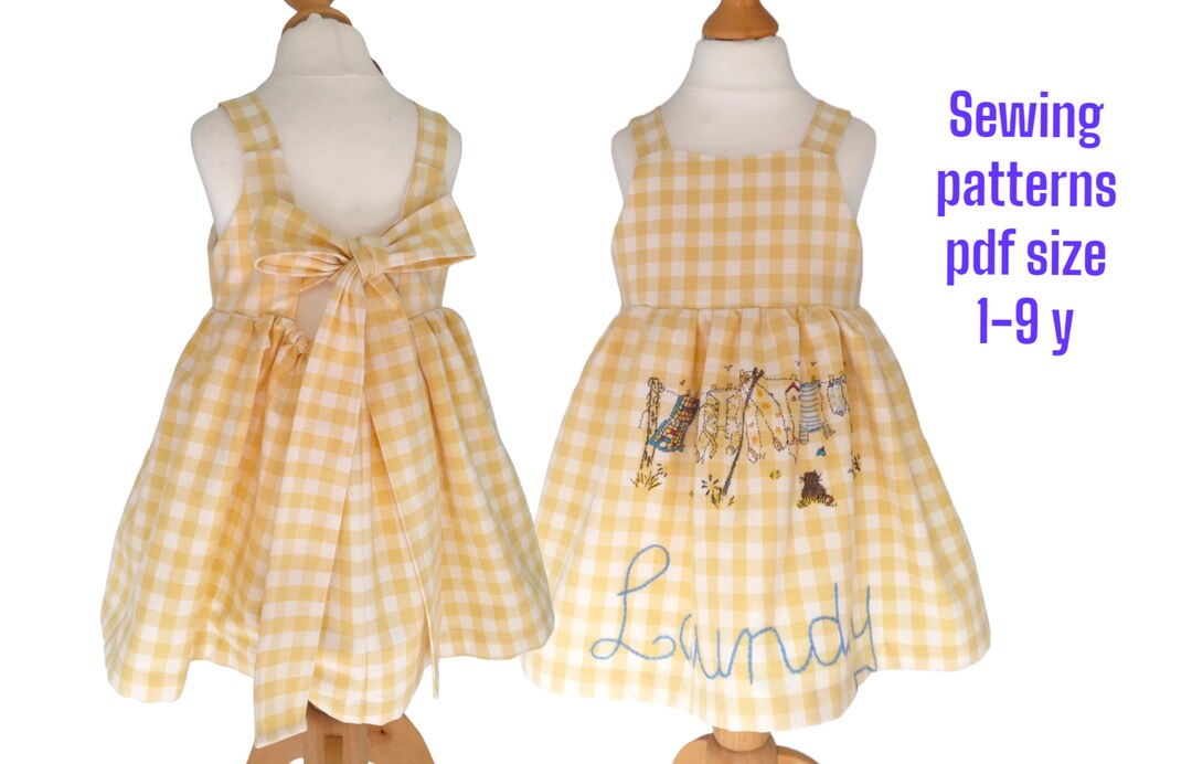 Adorable Girls Dress PDF Sewing Pattern Sizes 1-9 Years, Dress Pdf ...