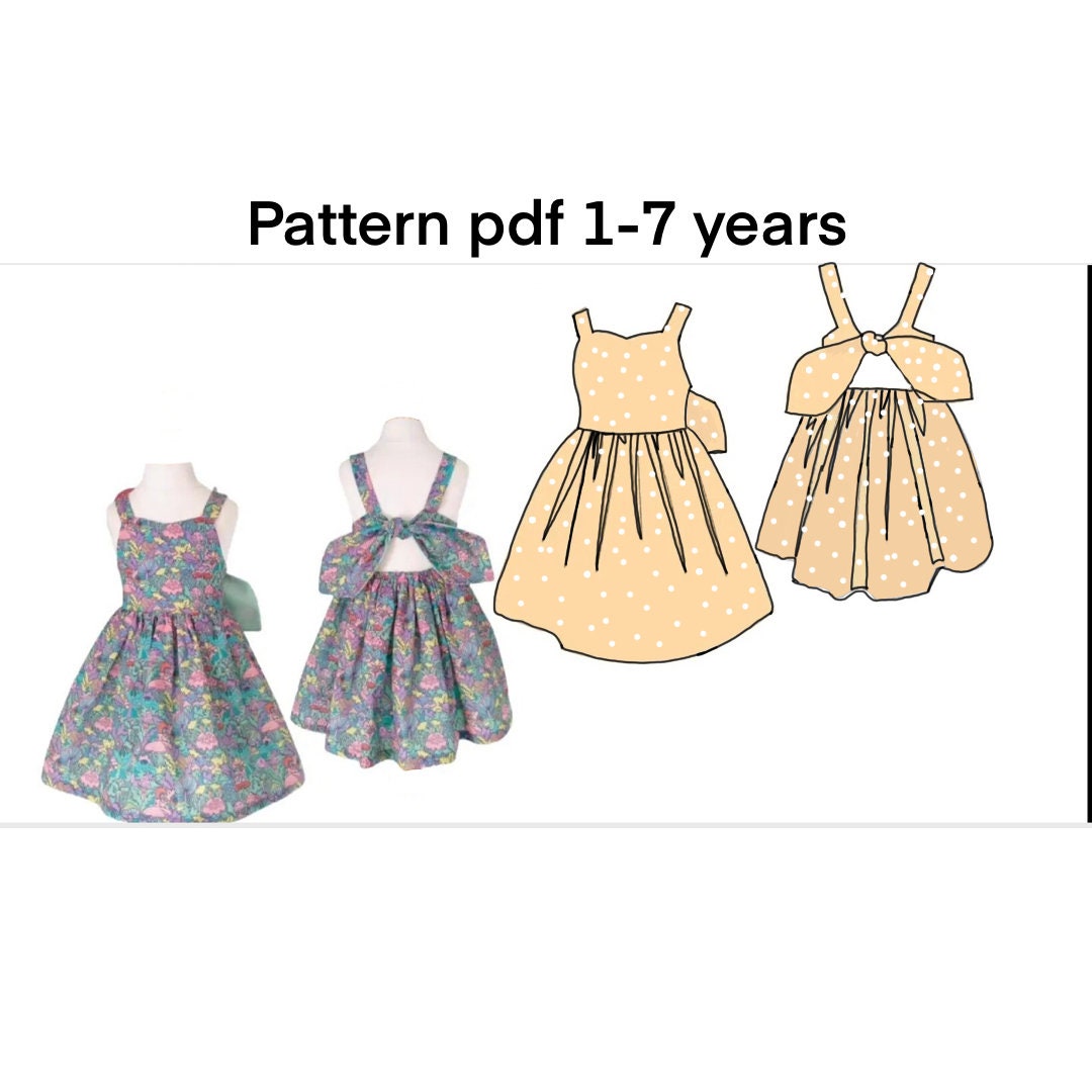Adorable Girls Dress PDF Sewing Pattern - Sizes 1-7 Years, Dress Pdf ...