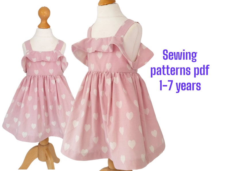 Adorable Girls Dress PDF Sewing Pattern - Sizes 1-7 Years, Dress Pdf ...