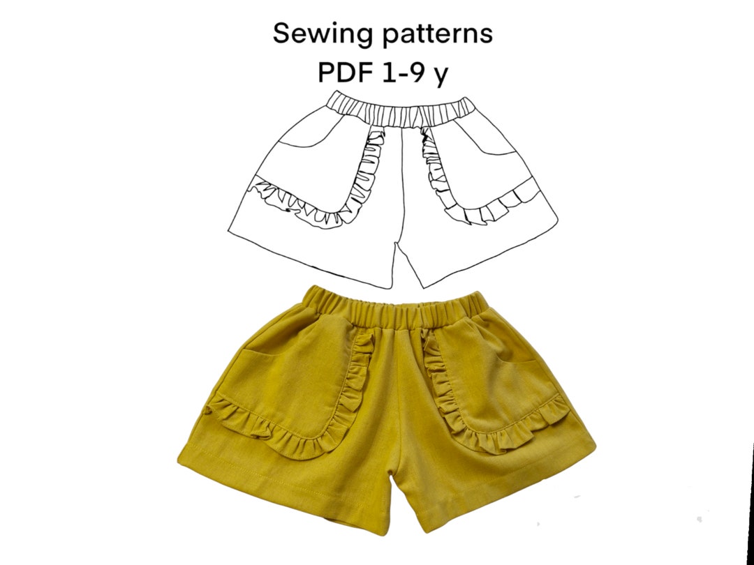 Girl's Ruffle Shorts Sewing Pattern: Sizes 1-9 Years (PDF Pattern) - Etsy