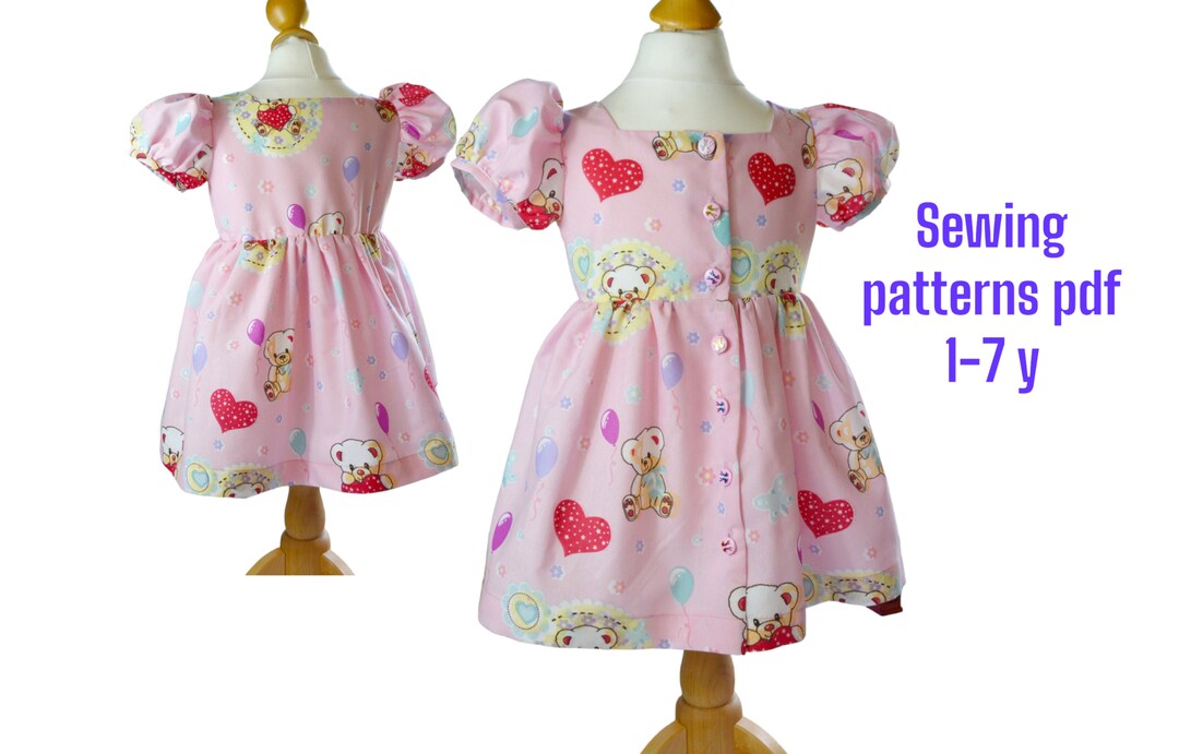 Adorable Girls Dress PDF Sewing Pattern Sizes 1-7 Years, Dress Pdf ...