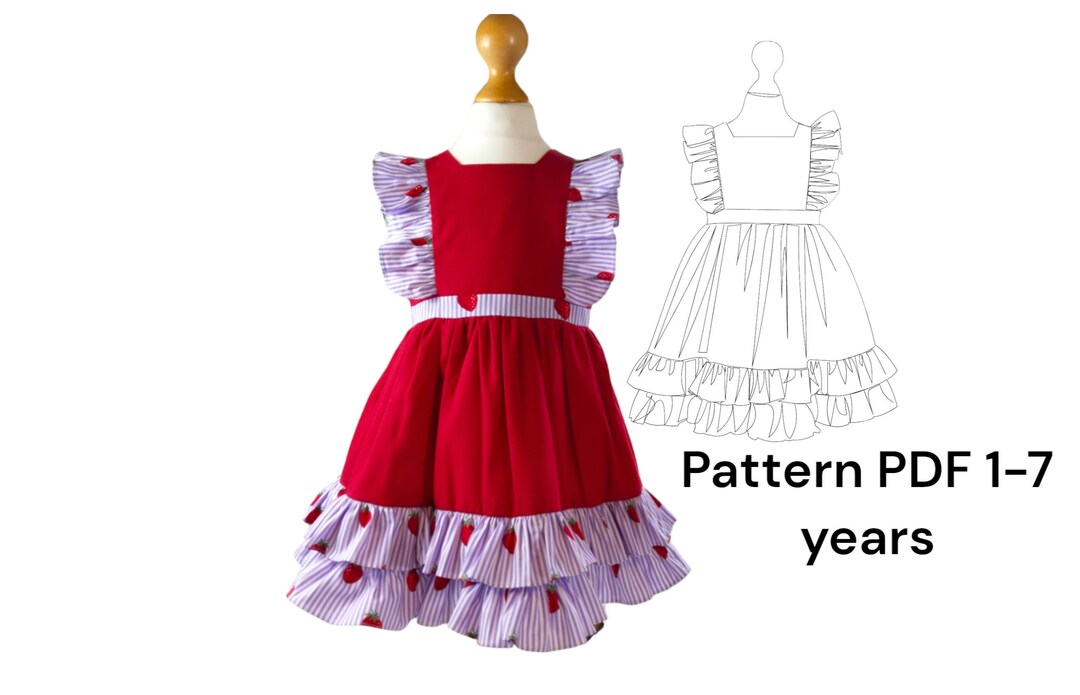 Girls Ruffle Dress Sewing Pattern: Easy PDF Guide, Sizes 1-7 Years - Etsy