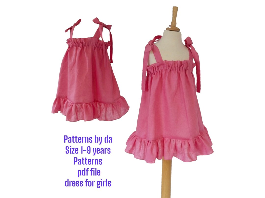 Adorable Girls Dress PDF Sewing Pattern Sizes 1-9 Years, Dress Pdf ...