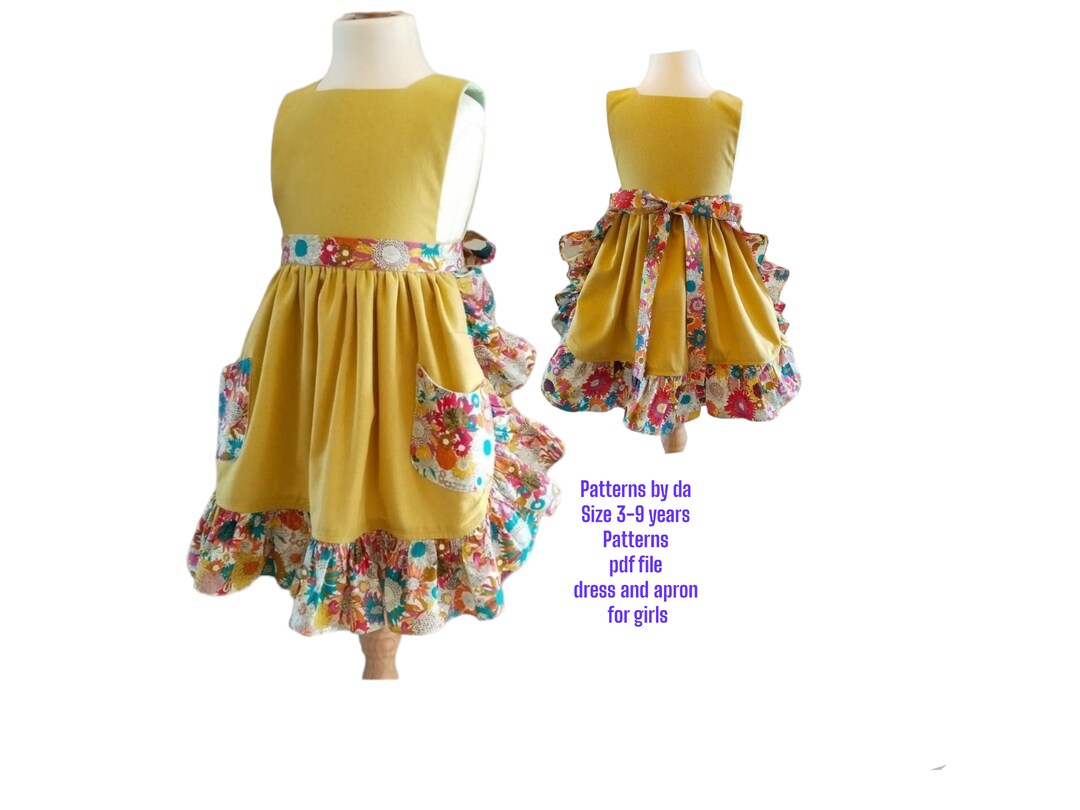 Girl's Dress Sewing Pattern PDF Download for Ages 3-9 Dress Pdf Sewing ...