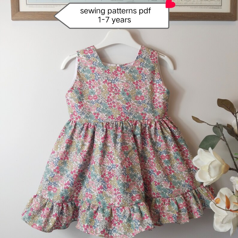 Adorable Girls Dress PDF Sewing Pattern Sizes 1-7 Years, Dress Pdf ...