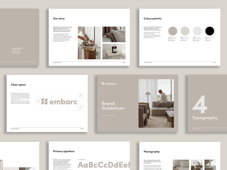 Brand Guidelines Template for Designers, Style Guide, Branding Kit ...