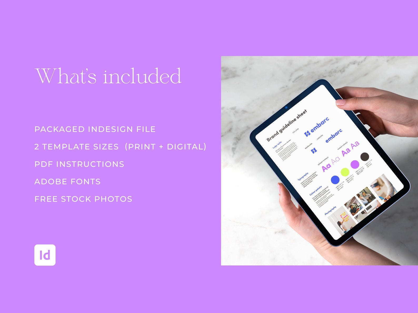 Bright Style Guide, One Page Brand Guideline Template for Creators ...