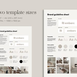 One Page Brand Guideline Template for Creators, Bright Style Guide ...