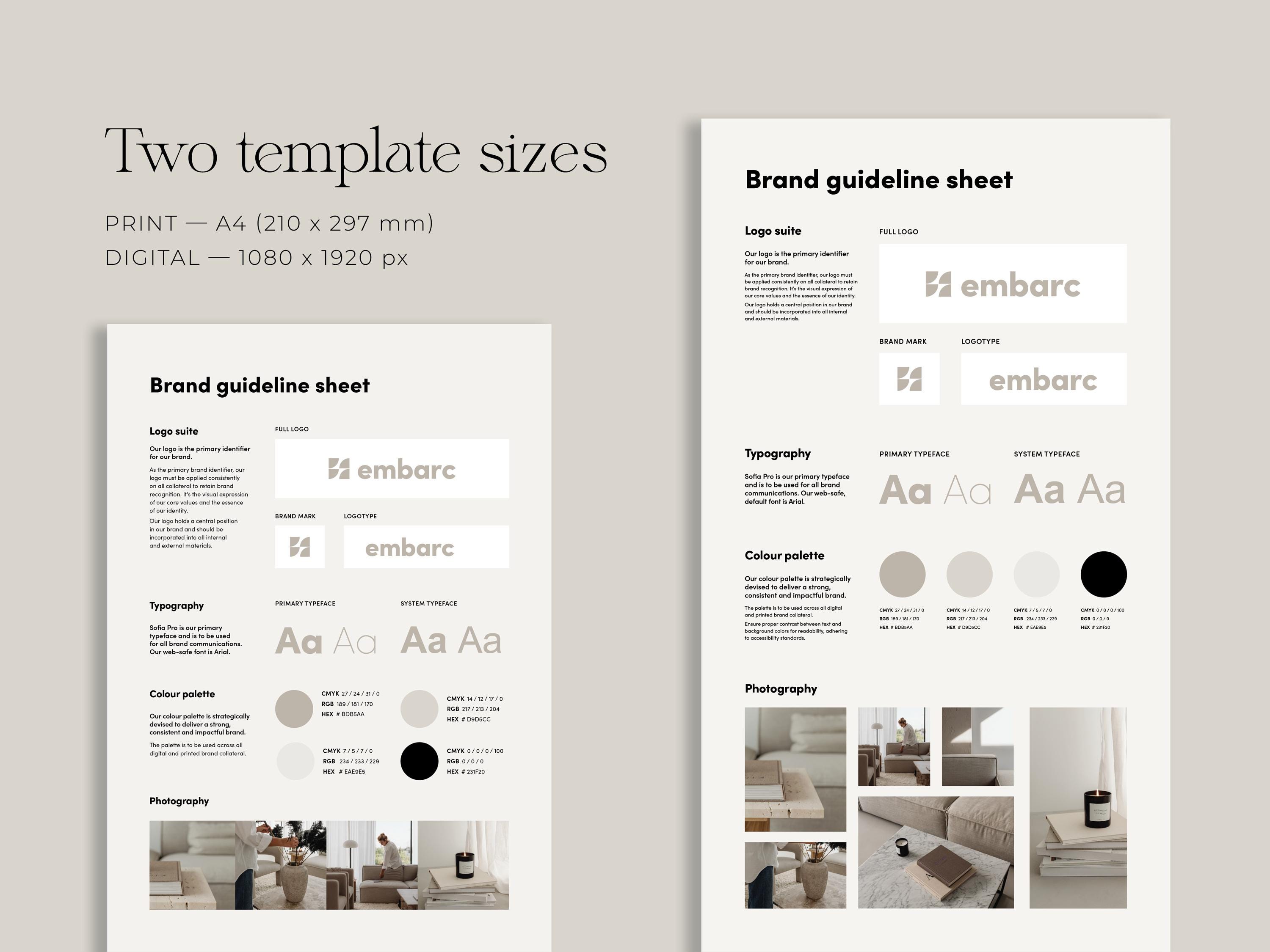 One Page Brand Guideline Template for Creators, Bright Style Guide ...