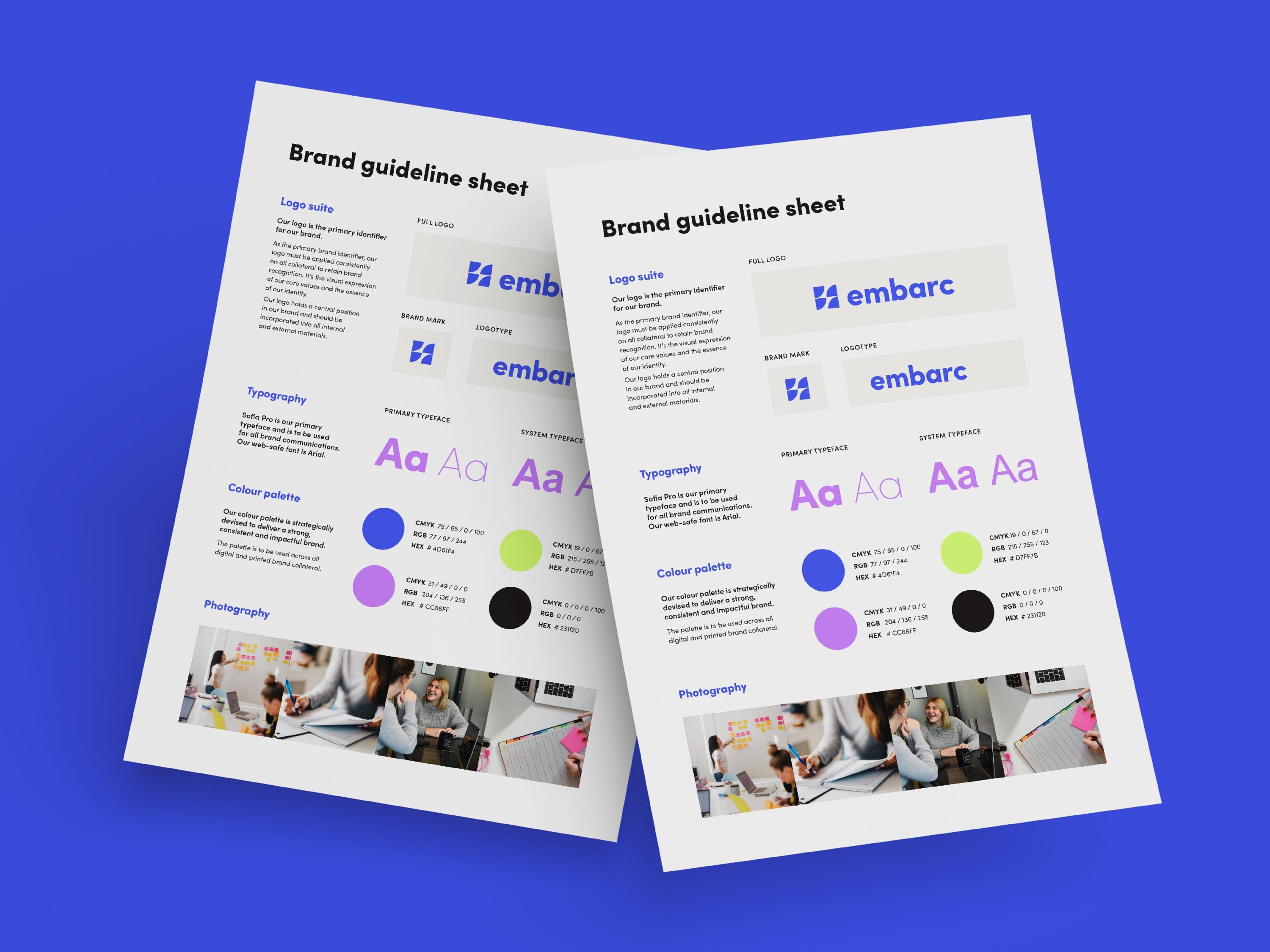 Bright Style Guide, One Page Brand Guideline Template for Creators ...