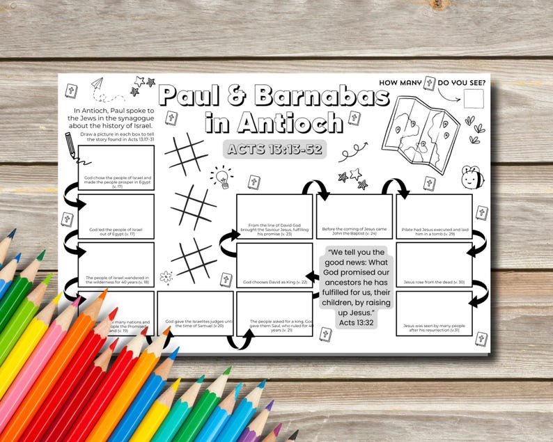 Paul & Barnabas in Antioch Activity Placemat for Kids Ministry - Etsy